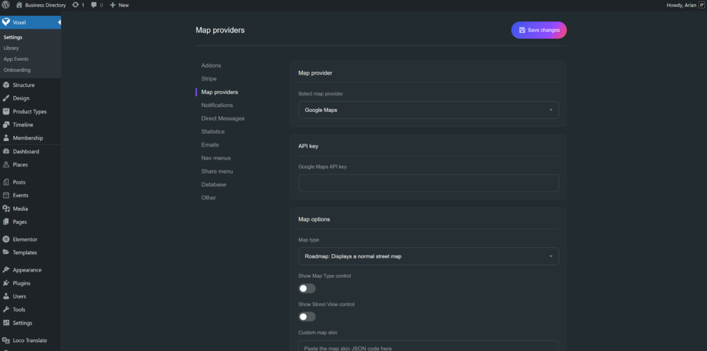 Map providers and settings - docs.getvoxel.io