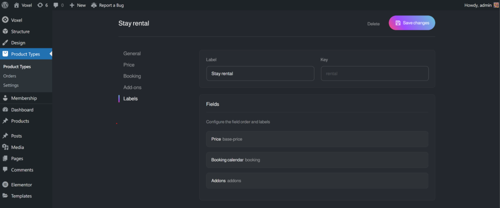Product type labels and field order - docs.getvoxel.io